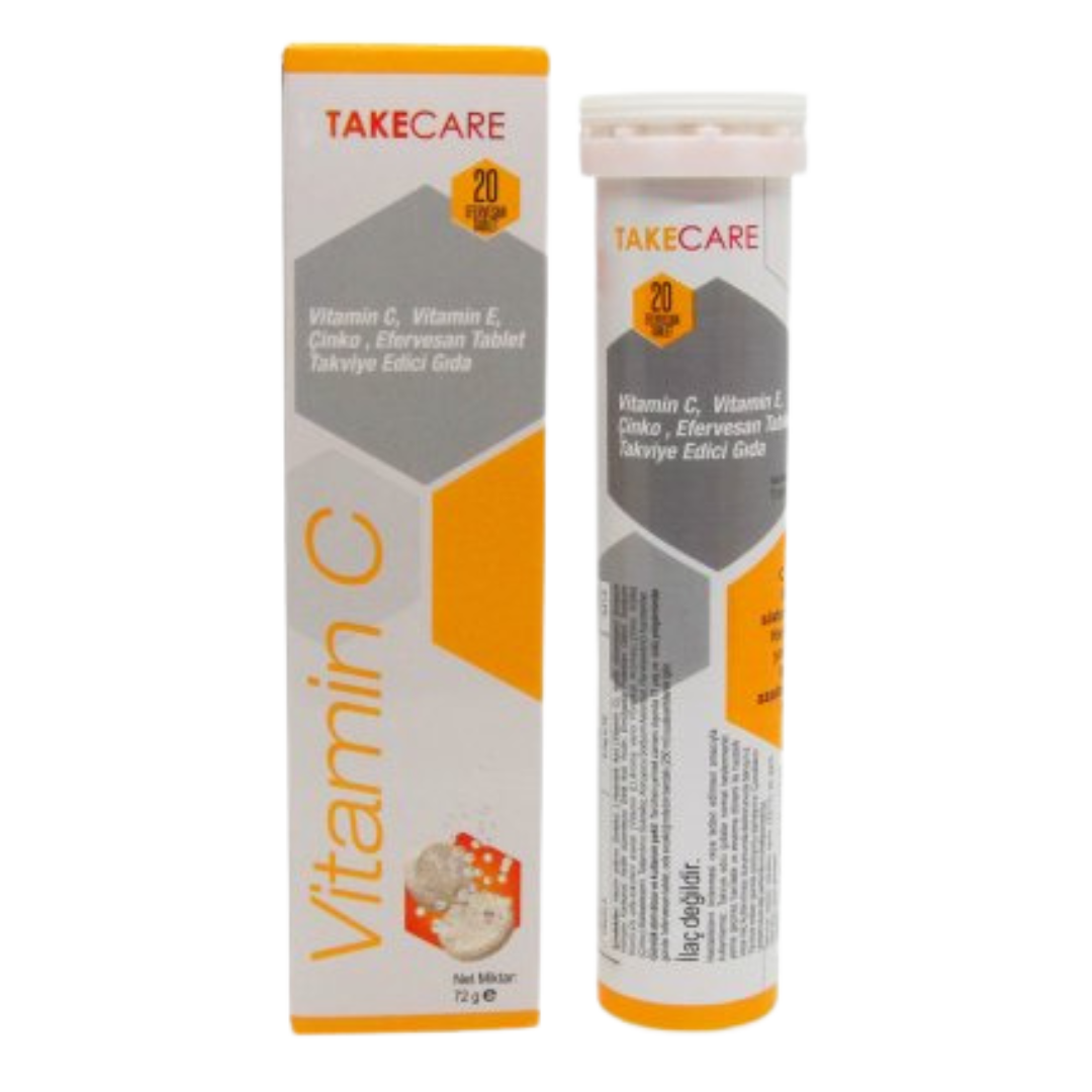 TakeCare Vitamin C, Vitamin E, Zinc, Effervescent - 20 Tablet – Nabatey ...